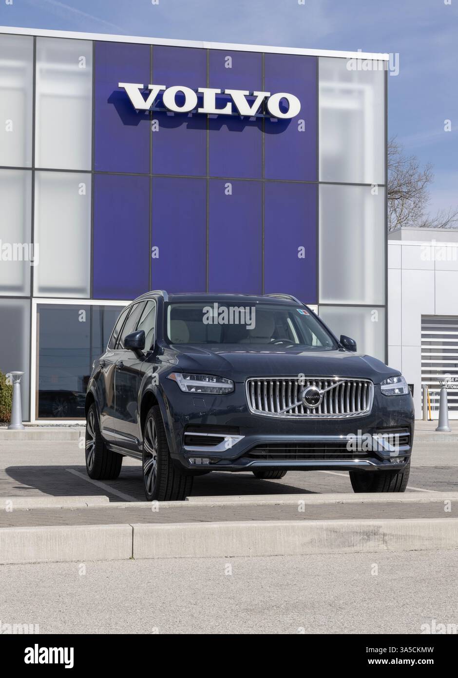Indianapolis - March 21, 2025: Volvo XC90 B6 AWD Plus display. Volvo ...