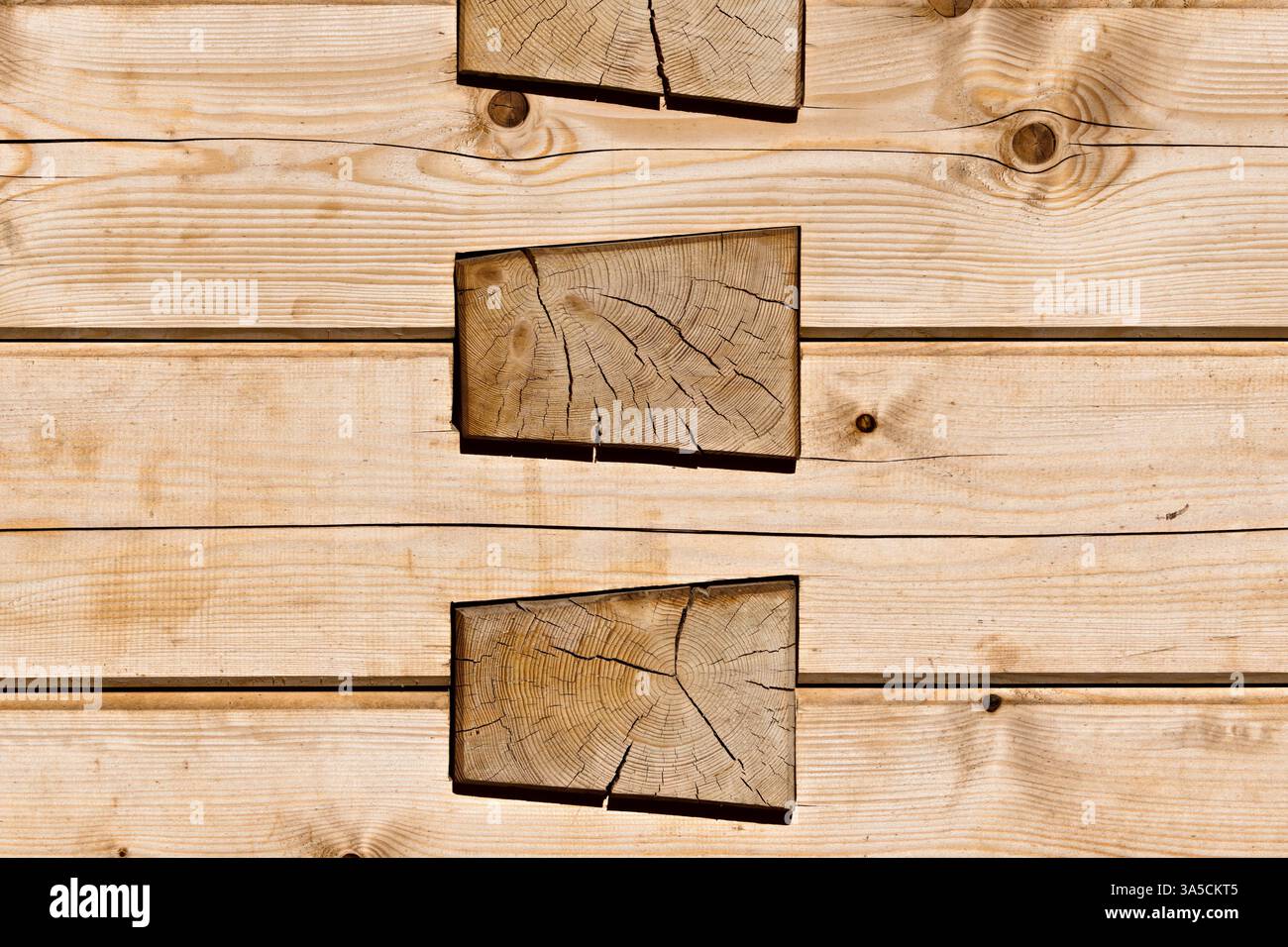 Natural raw wooden texture background. Wooden house detail Stock Photo ...