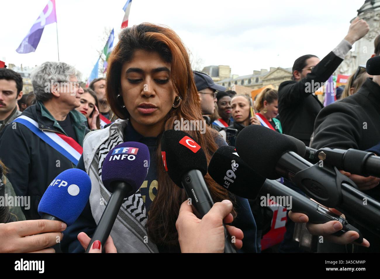 Paris, France. 22nd Mar, 2025. Rima Hassan, European deputy of France ...