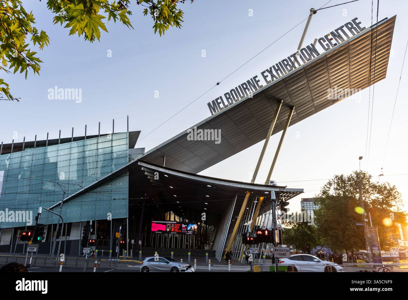 Exterior facade of the Melbourne Convention and Exhibition Centre ...