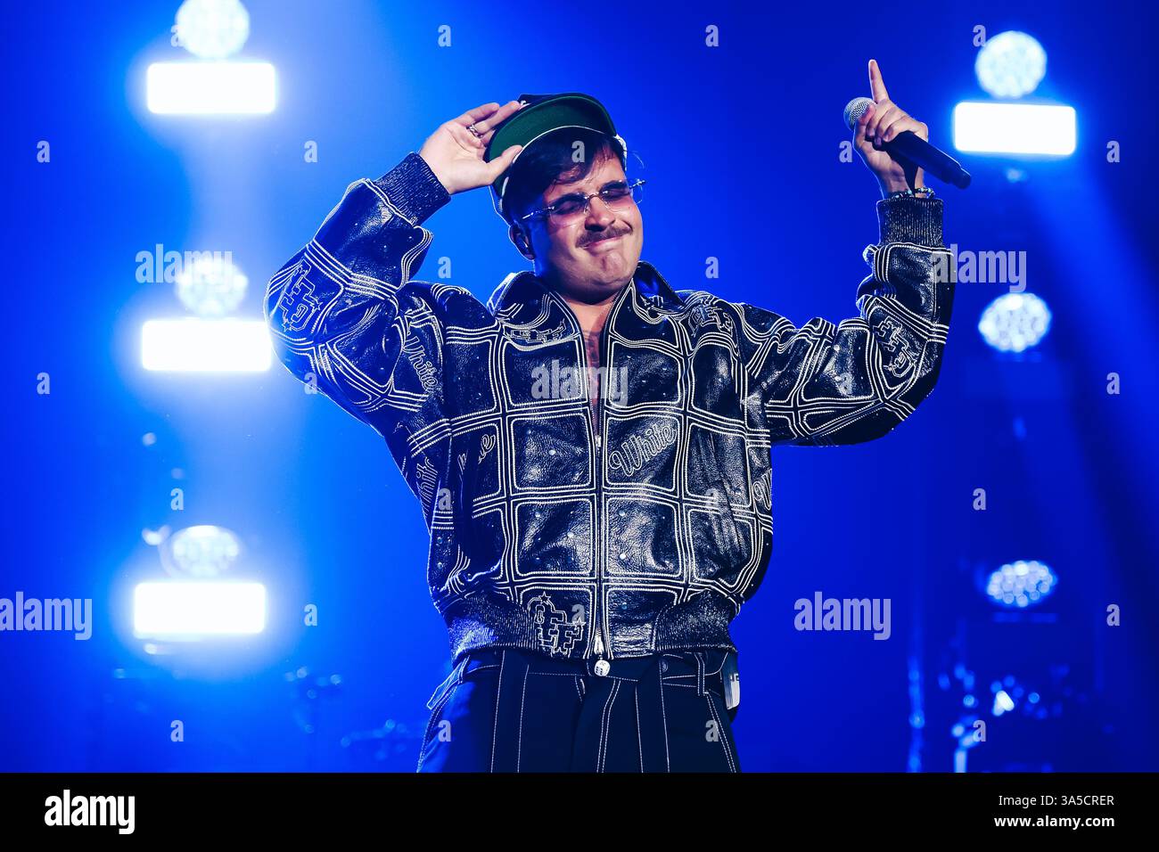 Milan, Italy. 23rd Mar, 2025. Milan, Geolier performs in concert during ...