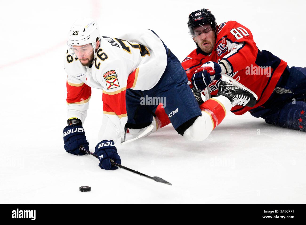 Florida Panthers defenseman Uvis Balinskis (26) and Washington Capitals ...