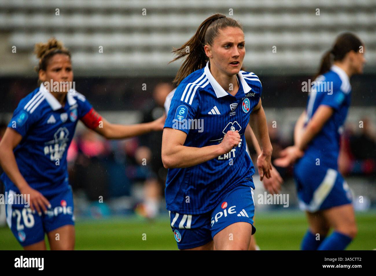 Paris, France. 22nd Mar, 2025. Eve Perisset of RC Strasbourg Alsace ...