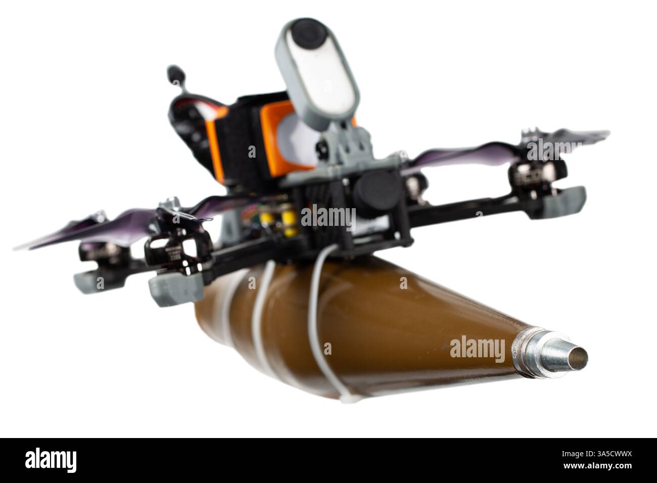 Combat FPV drone with anti tank RPG warhead - lowcost loitering ...