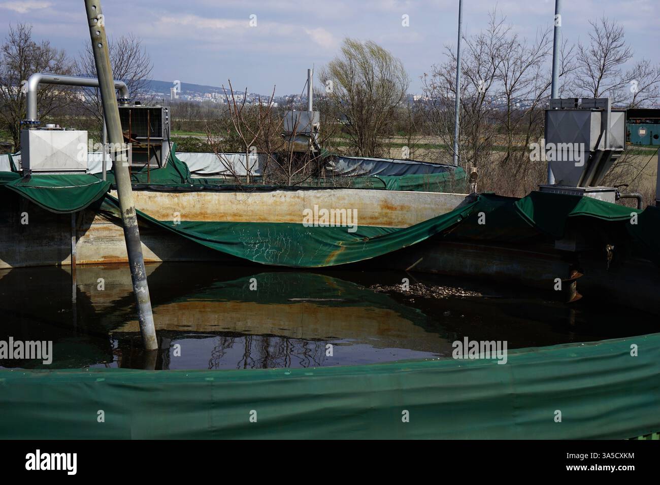 Large wastewater treatment facility featuring hi-res stock photography ...