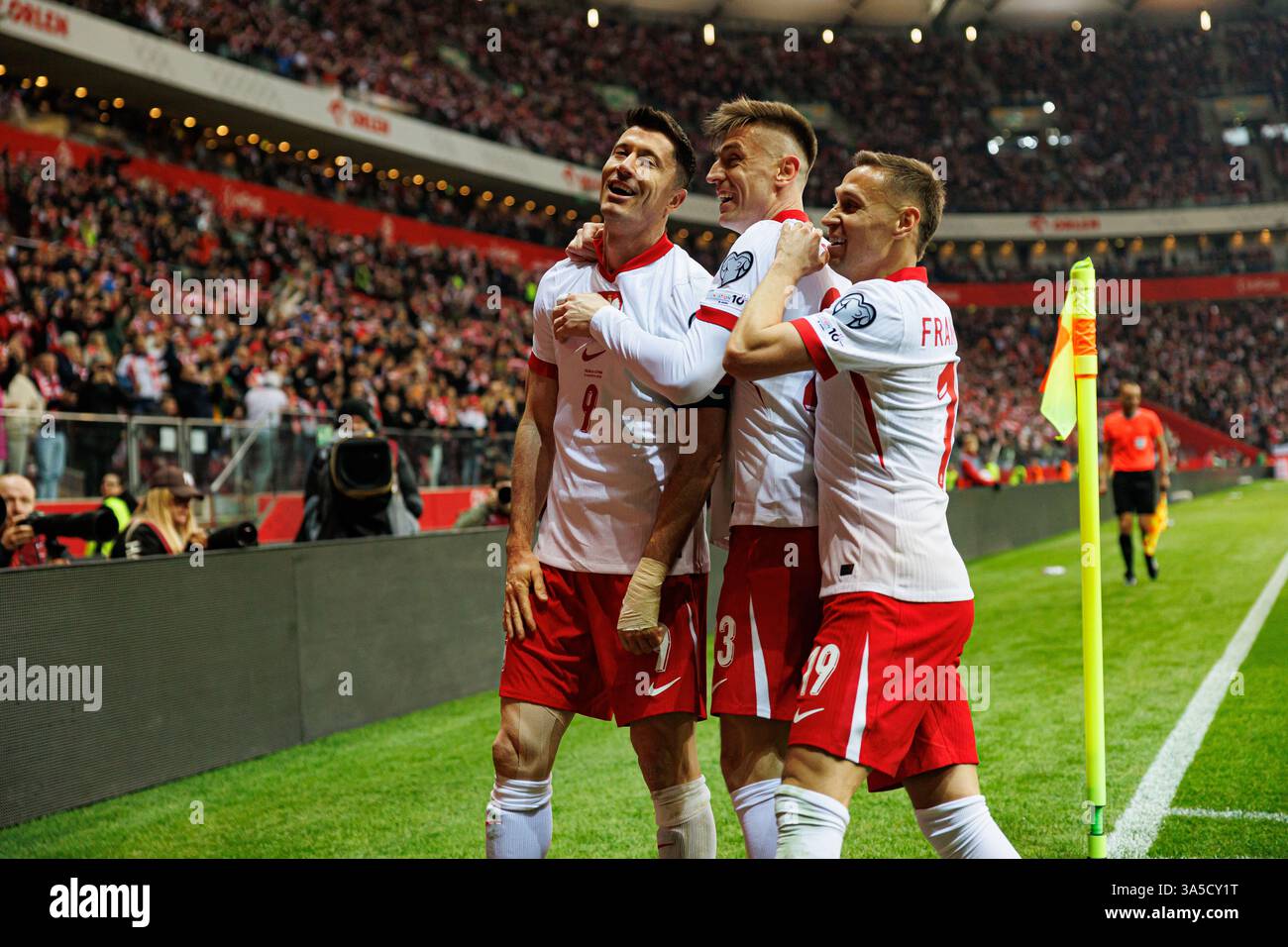Robert Lewandowski, Krzysztof Piatek and Przemyslaw Frankowski seen ...