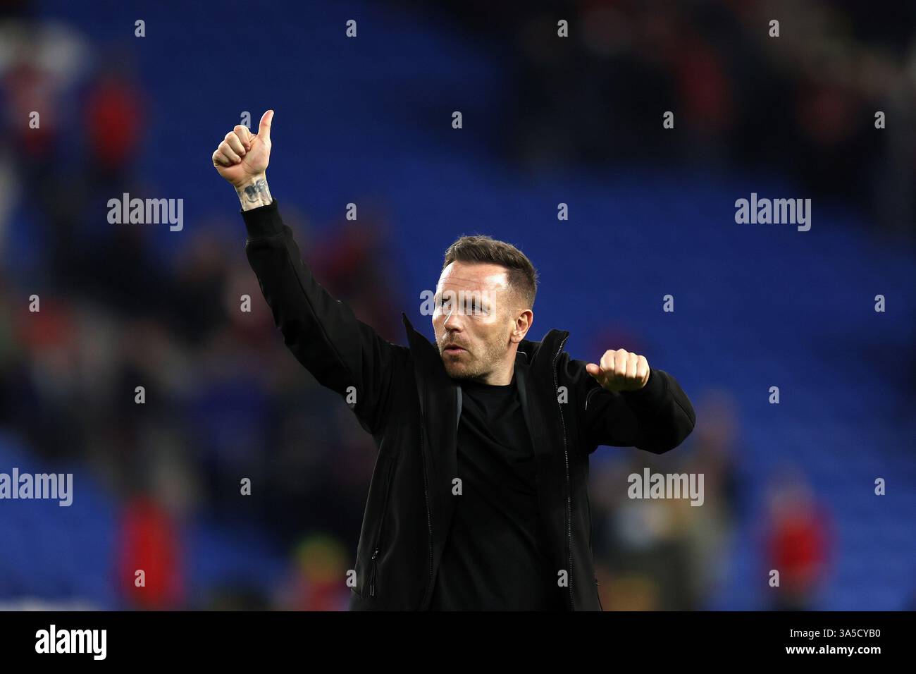 Cardiff, UK. 22nd Mar, 2025. Craig Bellamy, the manager/head coach of ...