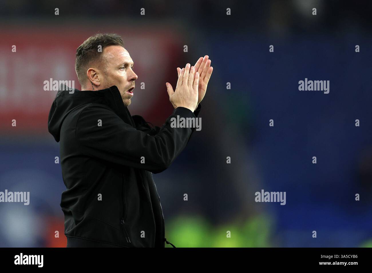 Cardiff, UK. 22nd Mar, 2025. Craig Bellamy, the manager/head coach of ...