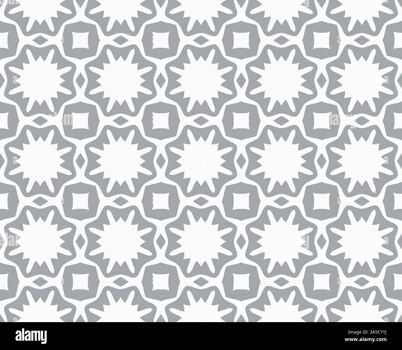 A seamless geometric pattern featuring star shapes and interlocking ...