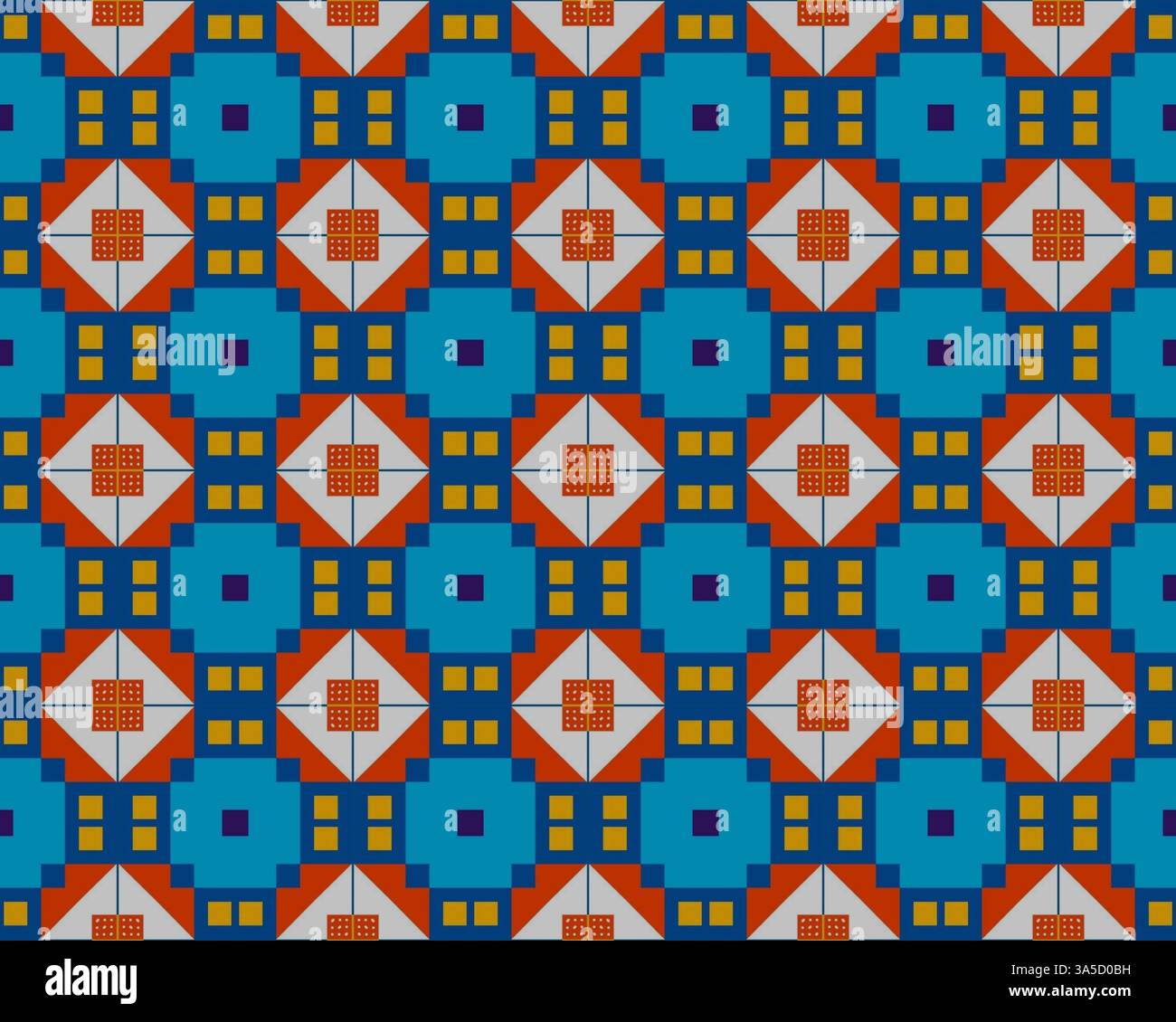 Colorful Geometric Shapes Interconnect To Create A Seamless Pattern Reminiscent Of Urban Design