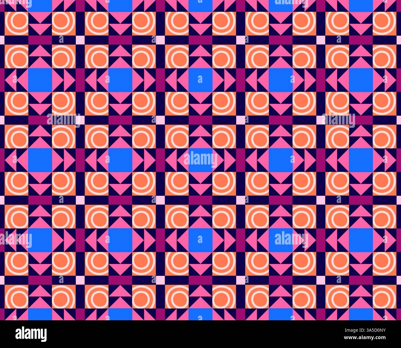 Bright and bold geometric shapes arranged in a seamless pattern ...