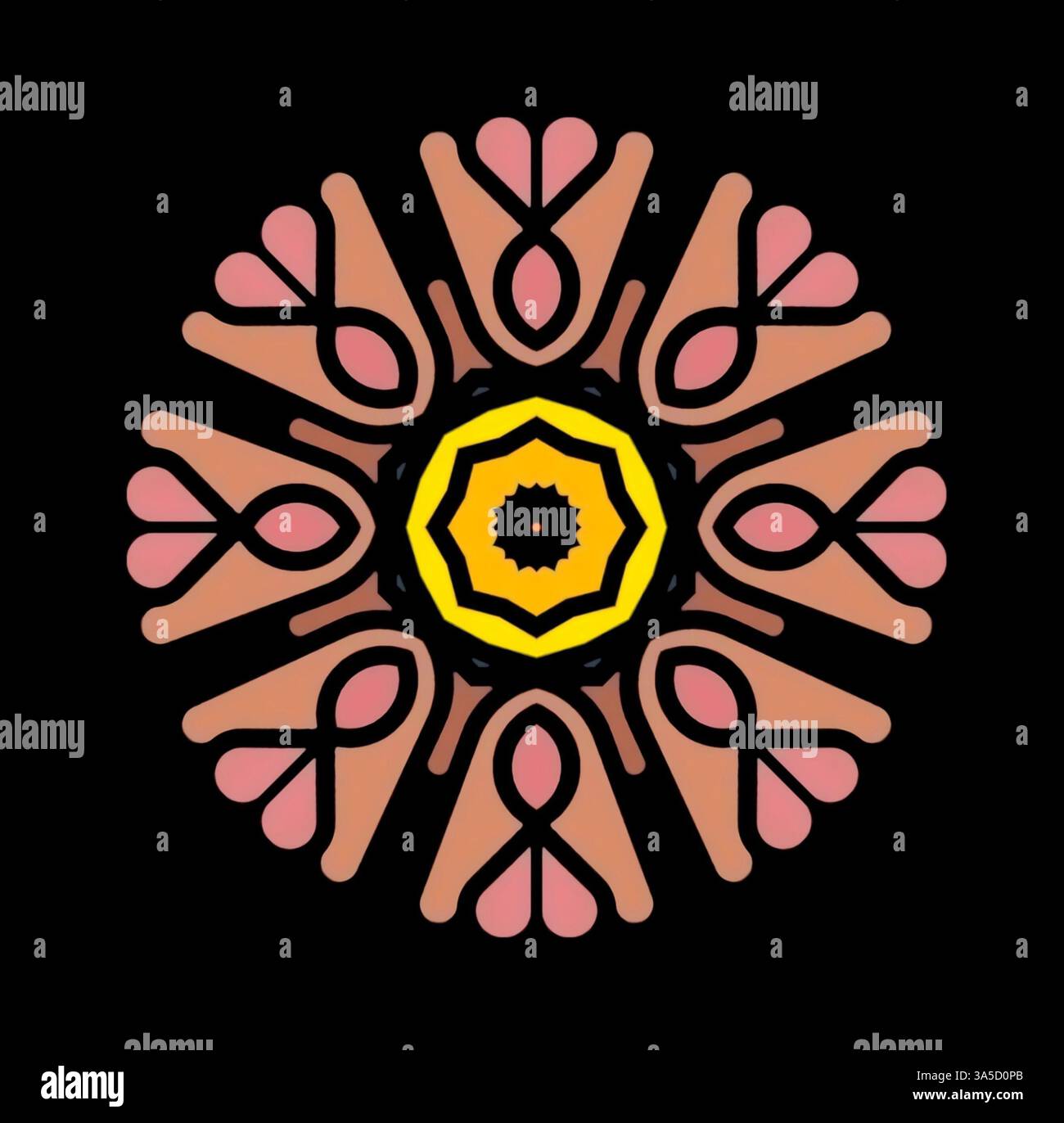 Minimal Mandala floral style Oriental pattern design with decorative ...