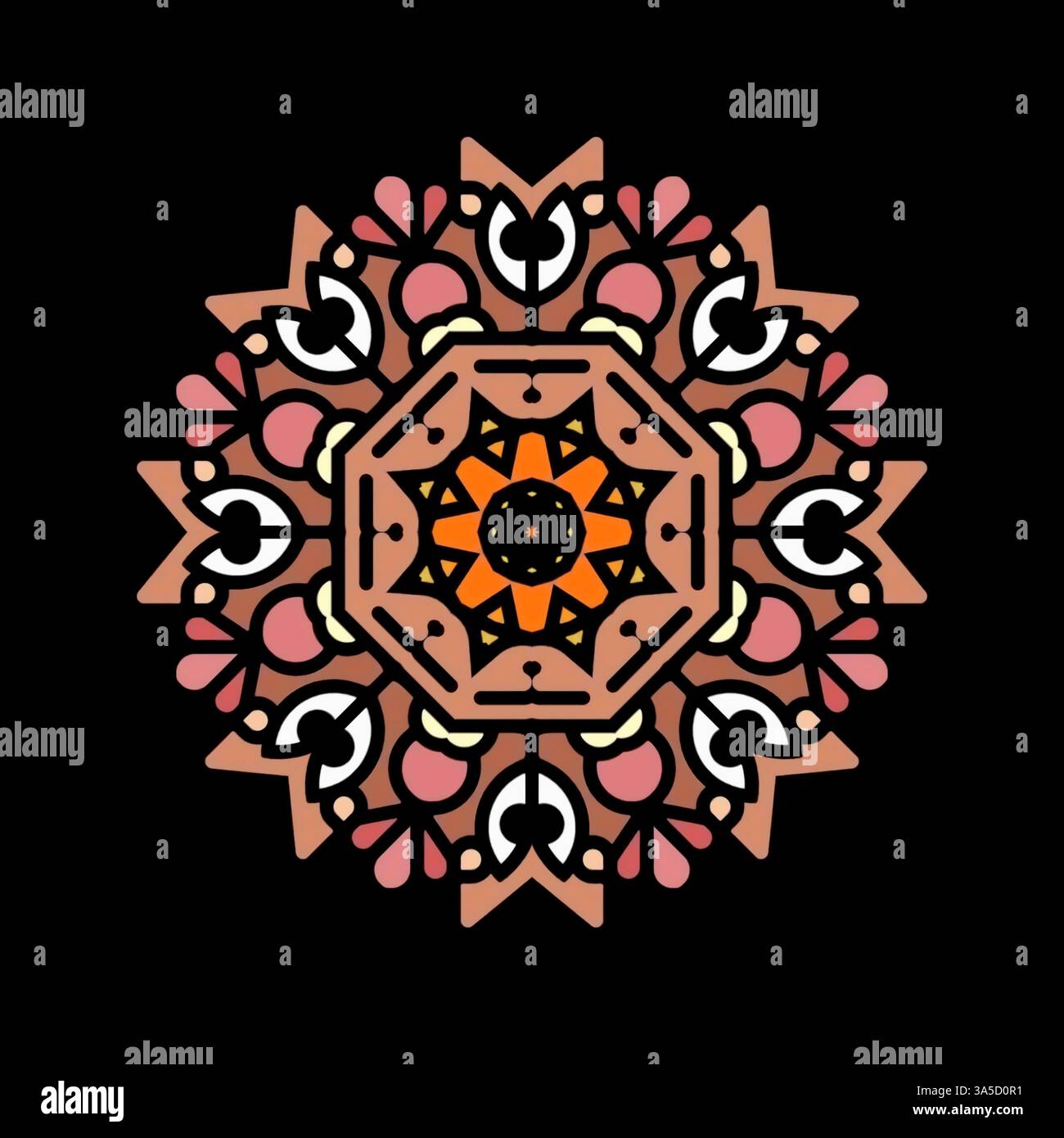 Minimal Mandala floral style Oriental pattern design with decorative ...
