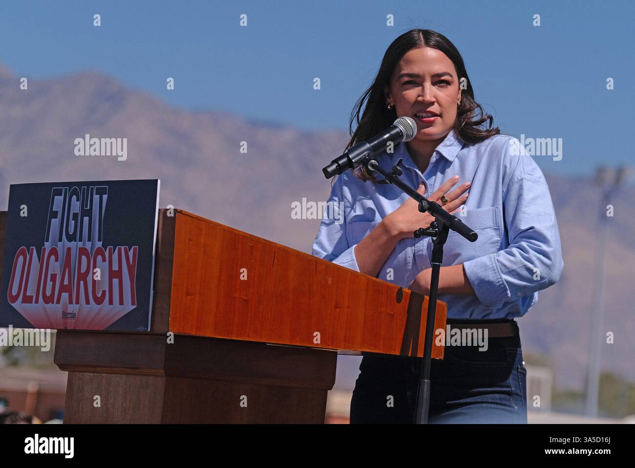 Tucson, Arizona, USA. 22nd Mar, 2025. Senator Bernie Sanders and Rep ...