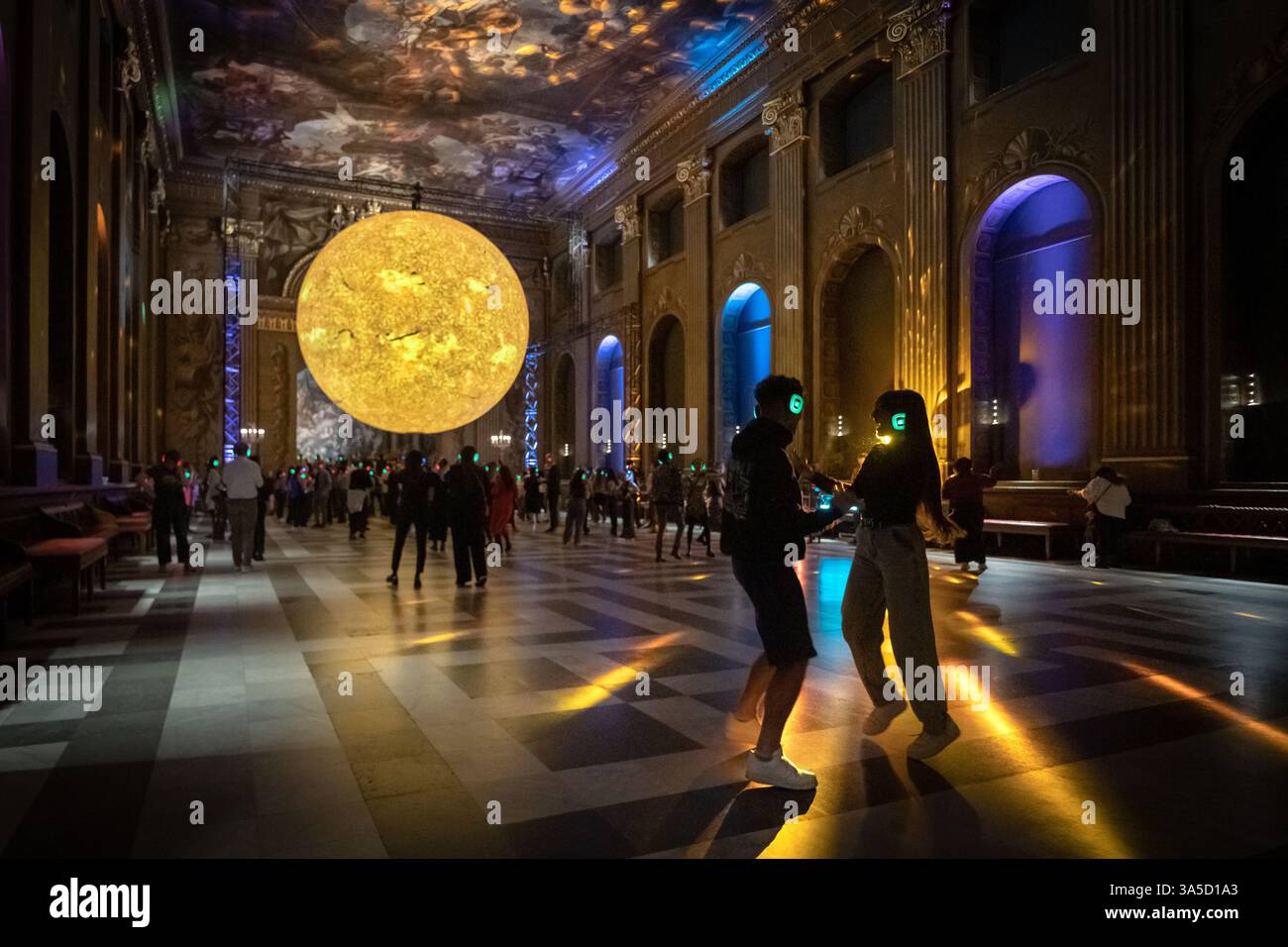 London, UK. 22nd March, 2025. Silent Disco under ‘Helios’, the new ...