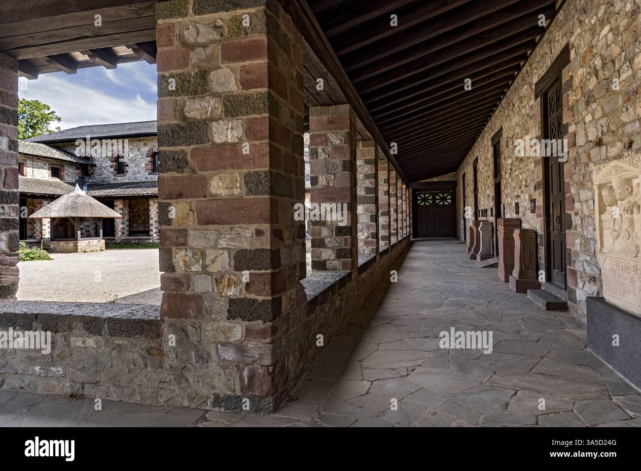 Colonnades, corridor around the courtyard of the Principia Commandery ...