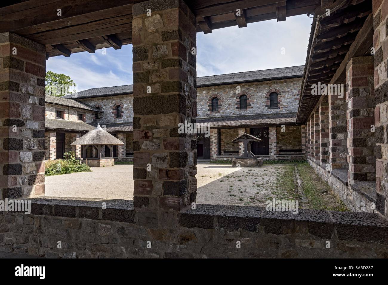 Colonnades, corridor around the courtyard of the Principia Commandery ...