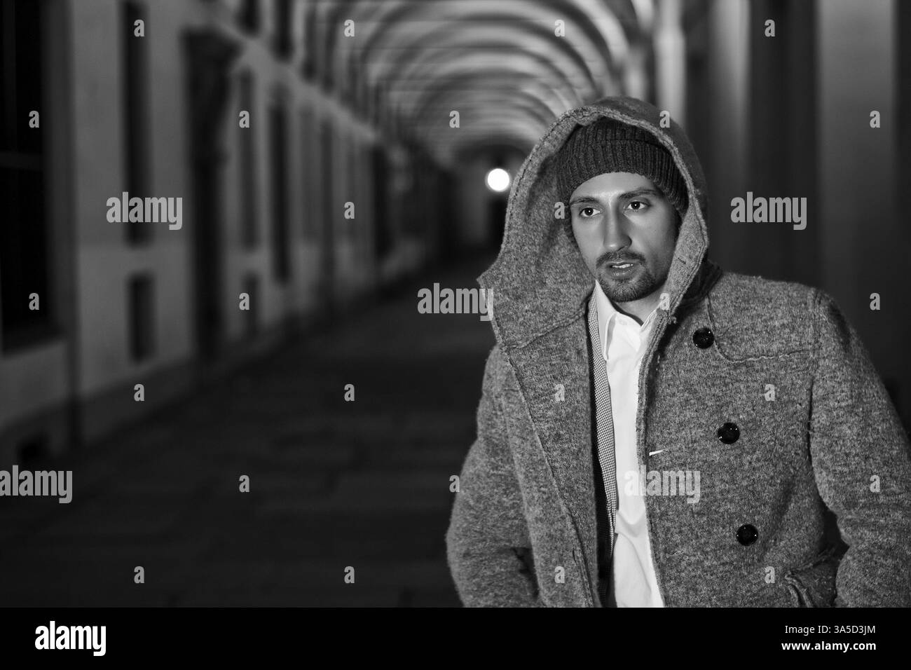 Handsome in good mood Black and White Stock Photos & Images - Alamy