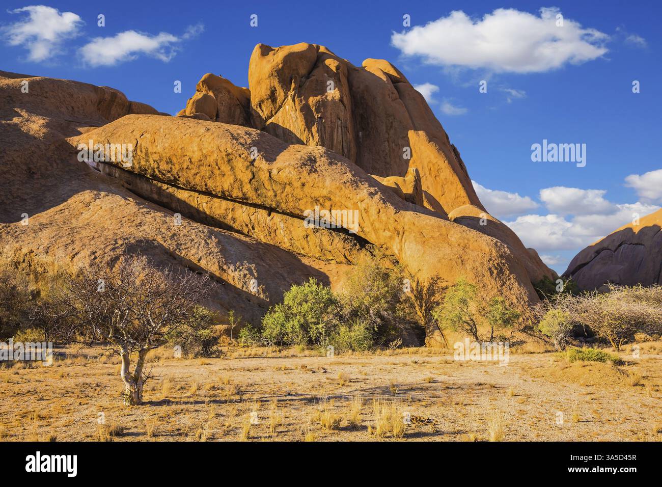 The massive granite outcrops in the Namib Desert. Stone of Spitzkoppe ...