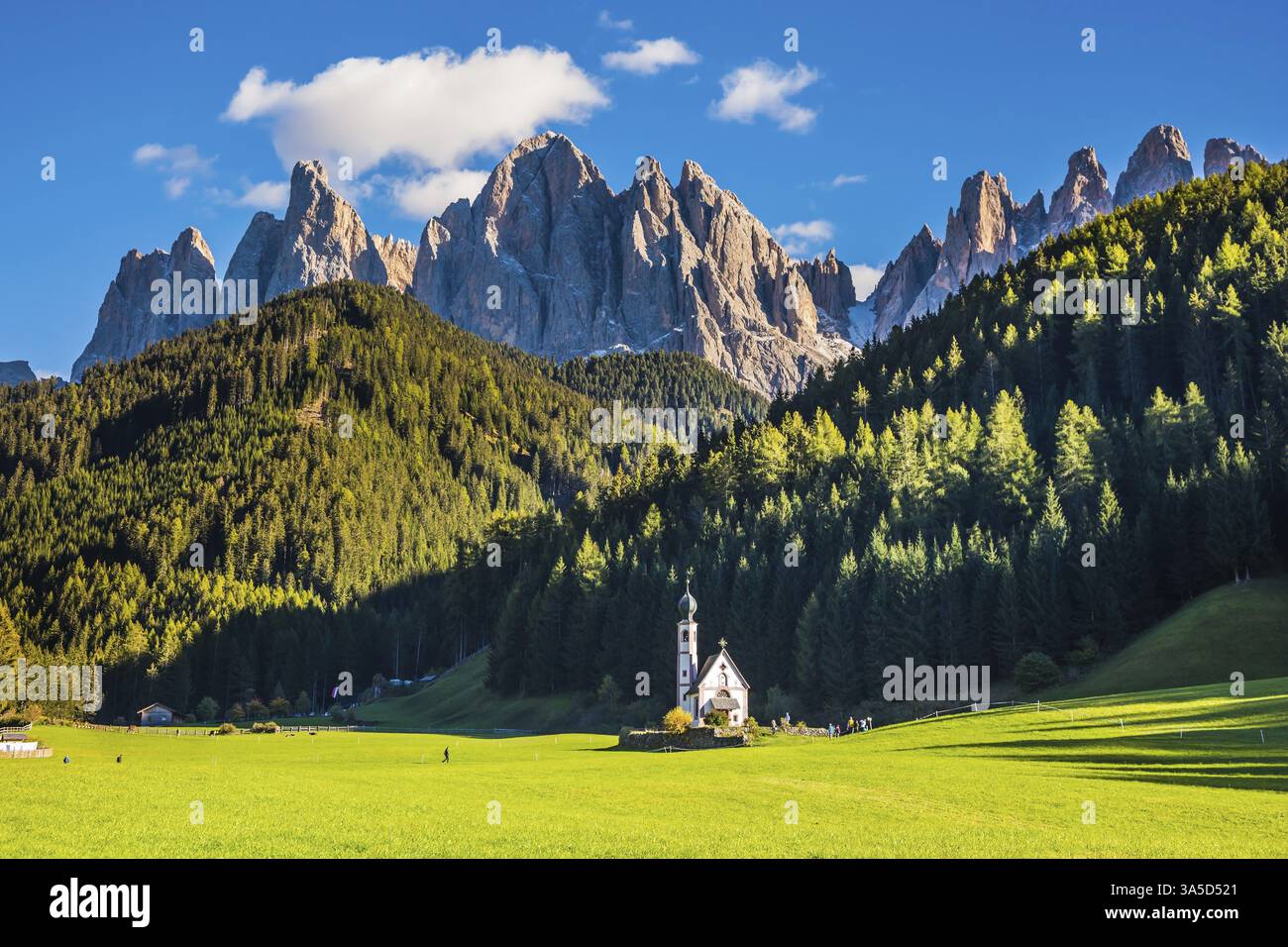 The famous symbol of the valley Val di Funes - church of Santa ...