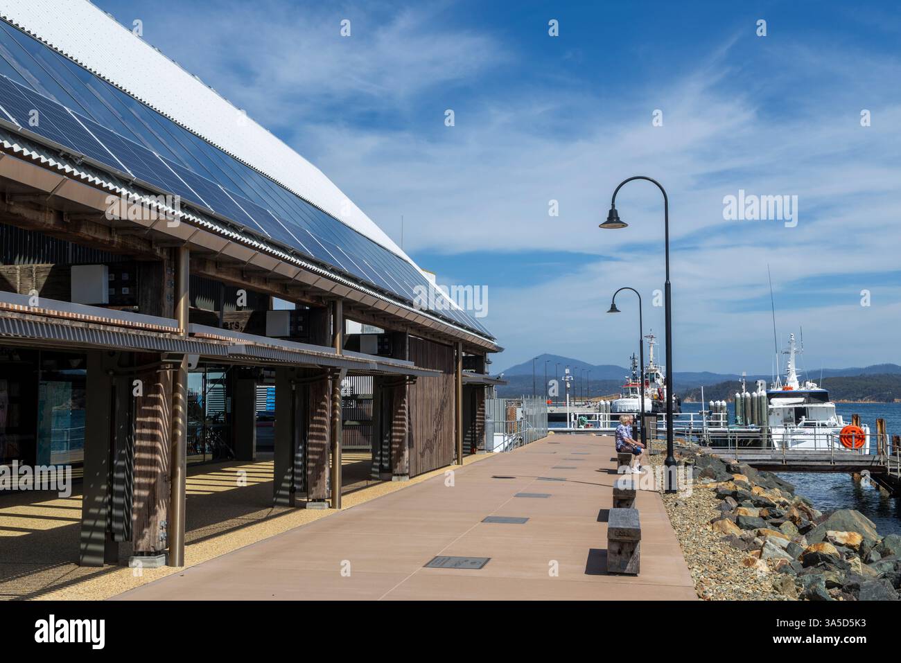 Port of Eden, modern Eden Welcome centre beside Eden harbour in the ...