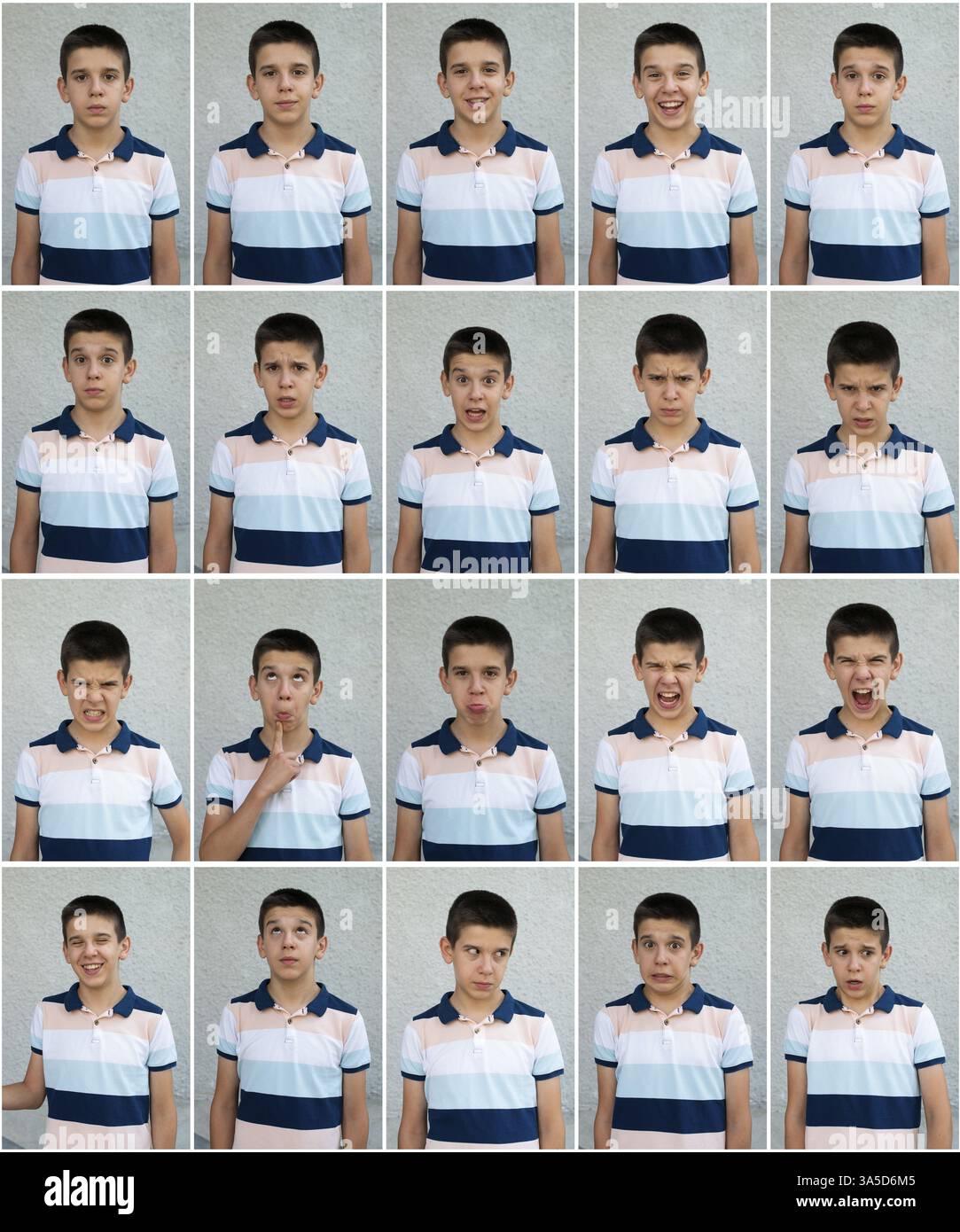 Child faces. Many faces showing emotions and expressions. Teenager face ...
