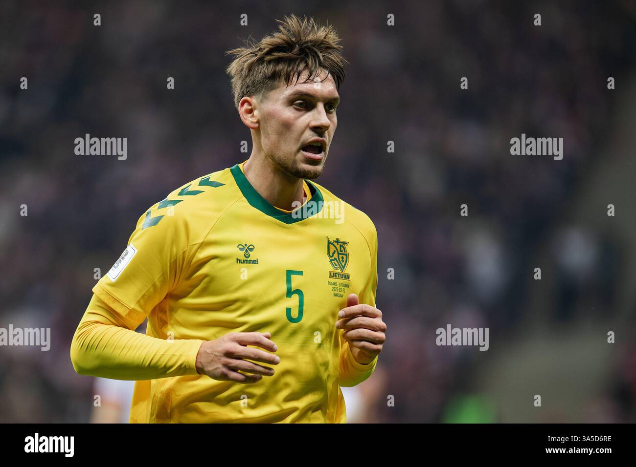 Warsaw, Poland. 21st Mar, 2025. Kipras Kazukolovas of Lithuania seen ...
