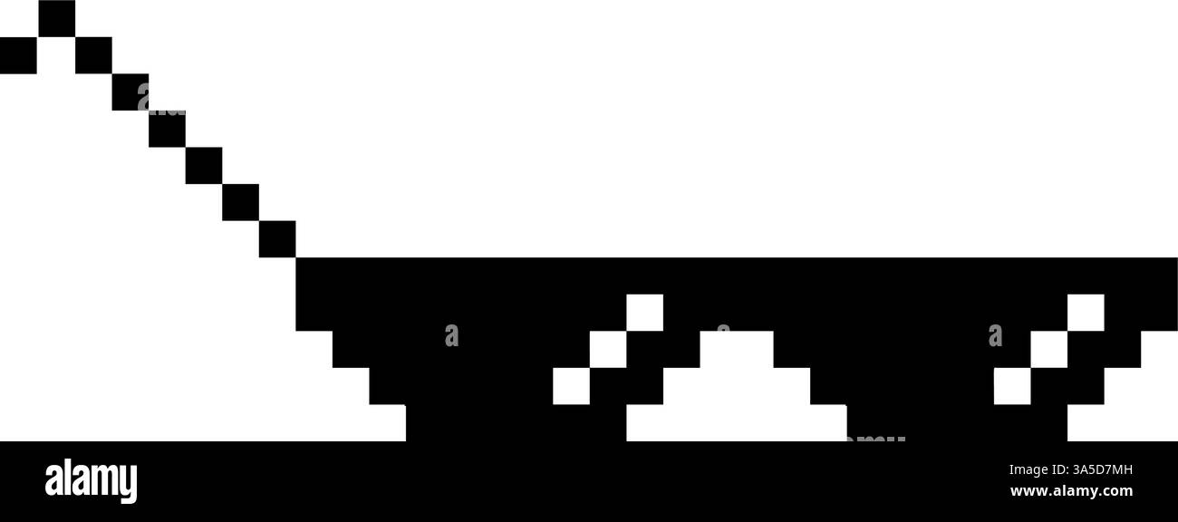Funny Pixelated Sunglasses. Simple Linear Illustration of 8-bit Black ...