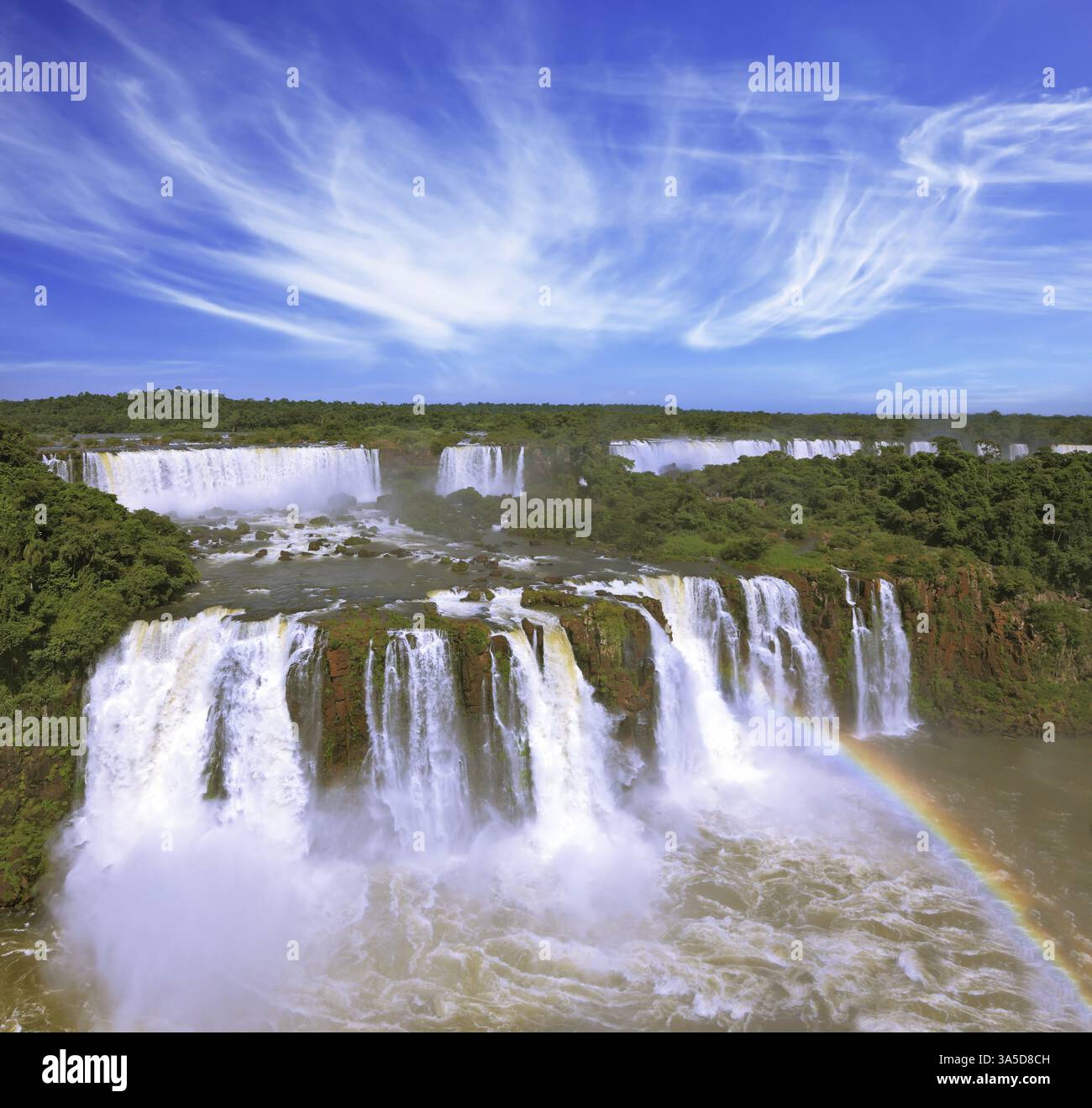 The best-known falls in the world - Iguazu. The magnificent rainbow ...