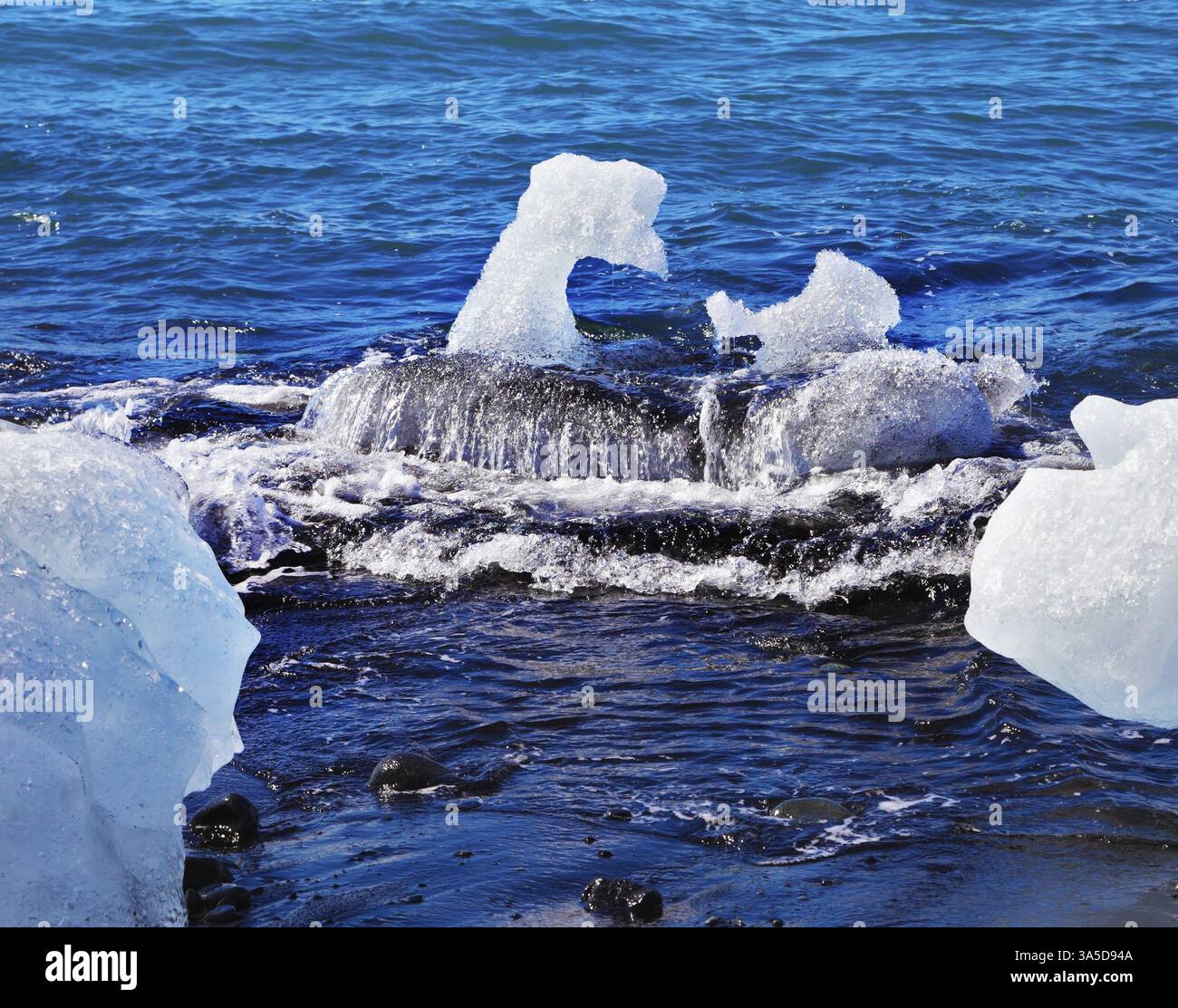 The Arctic Ocean. Iceland. Floating ices Yokulsaurloun lagoon on the ...