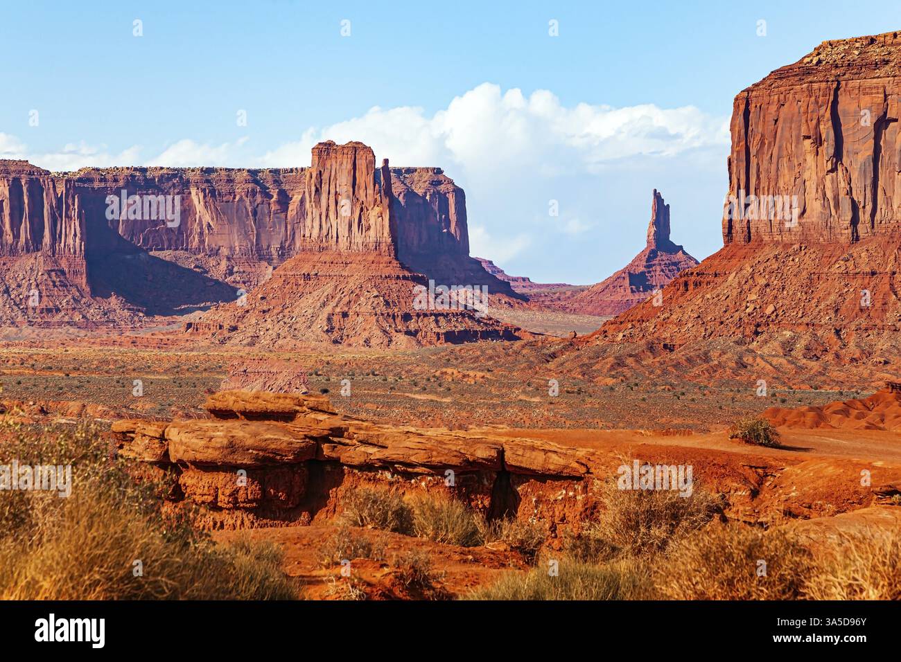Navajo Indian Reservations. USA. Monument Valley Sentinel Mesa and the Mittens. Monument Valley ...