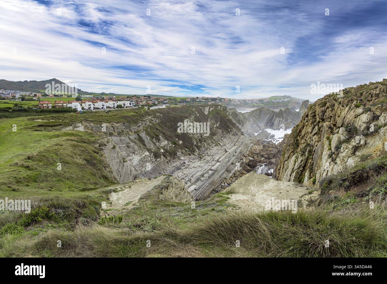 Cantabria Beaches, Portio Beach. Windy stormy day on the Atlantic coast ...