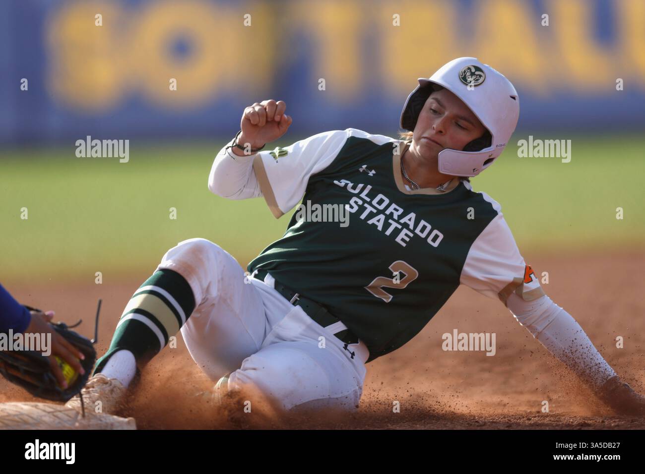 Colorado State base runner Jac Smith (2) slides safely into third base ...