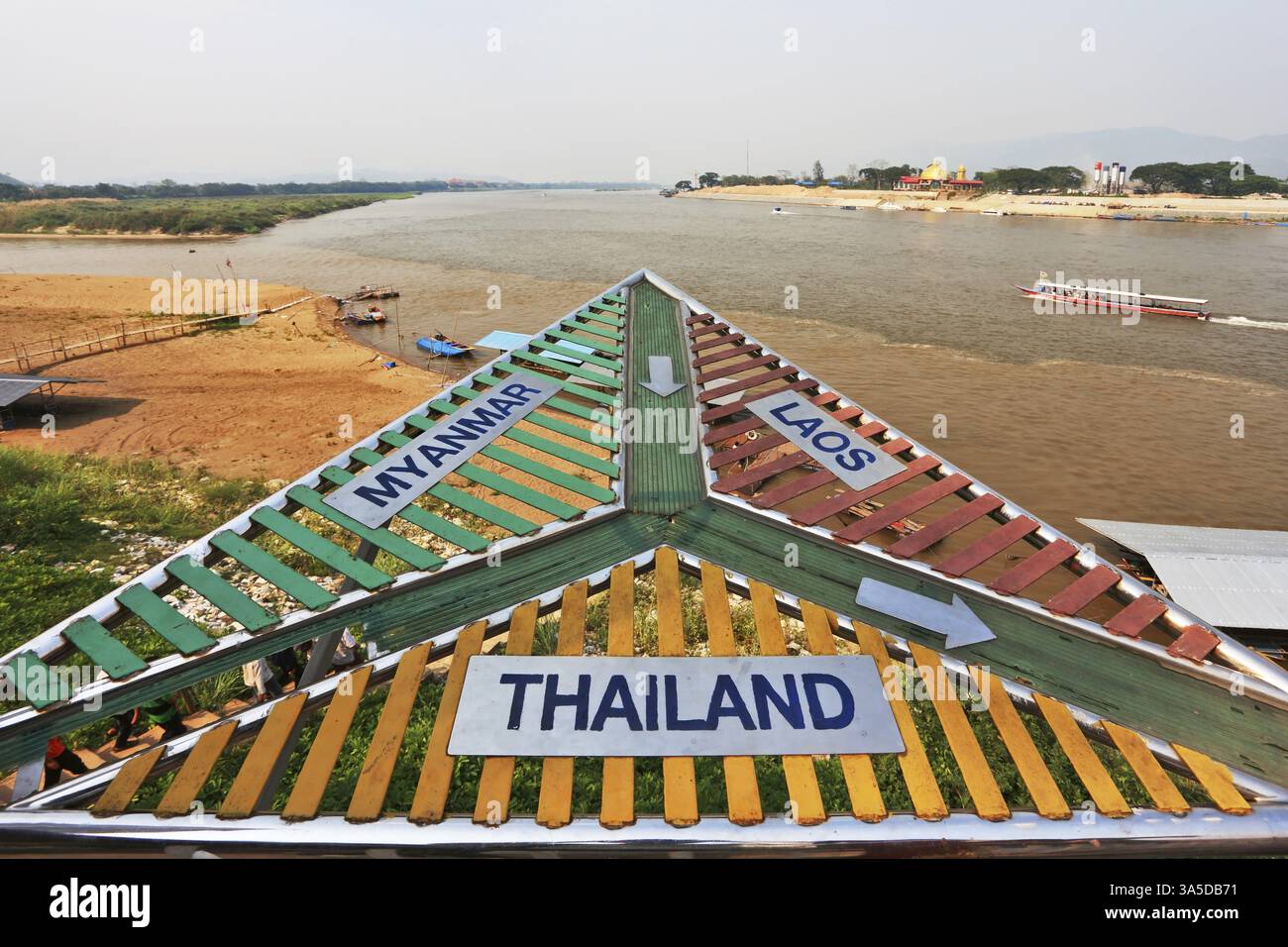 The famous Golden Triangle. Place on the Mekong River, which borders ...