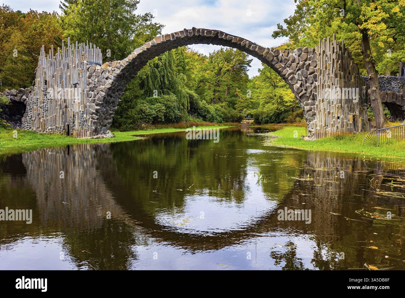 The Devil's Bridge on the Rakots River. The basalt columns of the ...