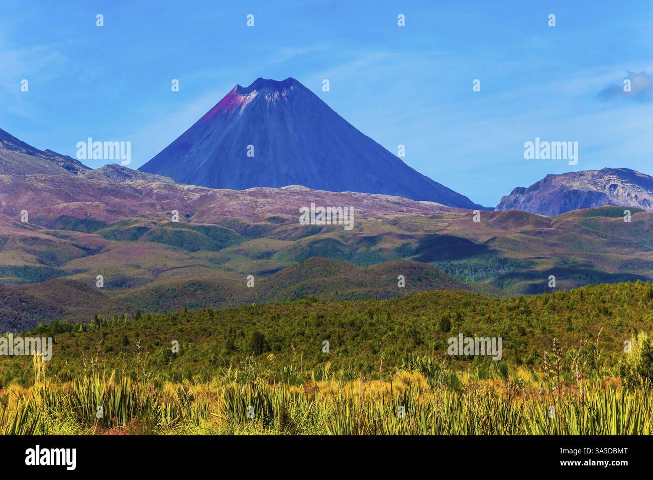 Ngauruhoe - the youngest active volcano, perfectly regular cone-shaped ...