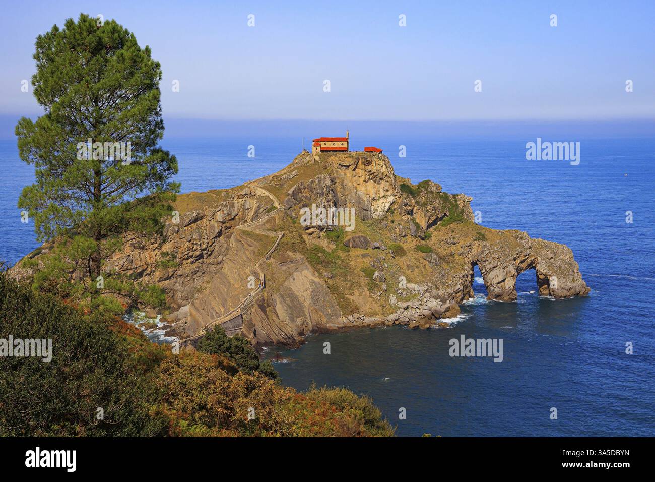 The island Gastelugache. The Bay of Biscay. Basque Country. Spain. The ...