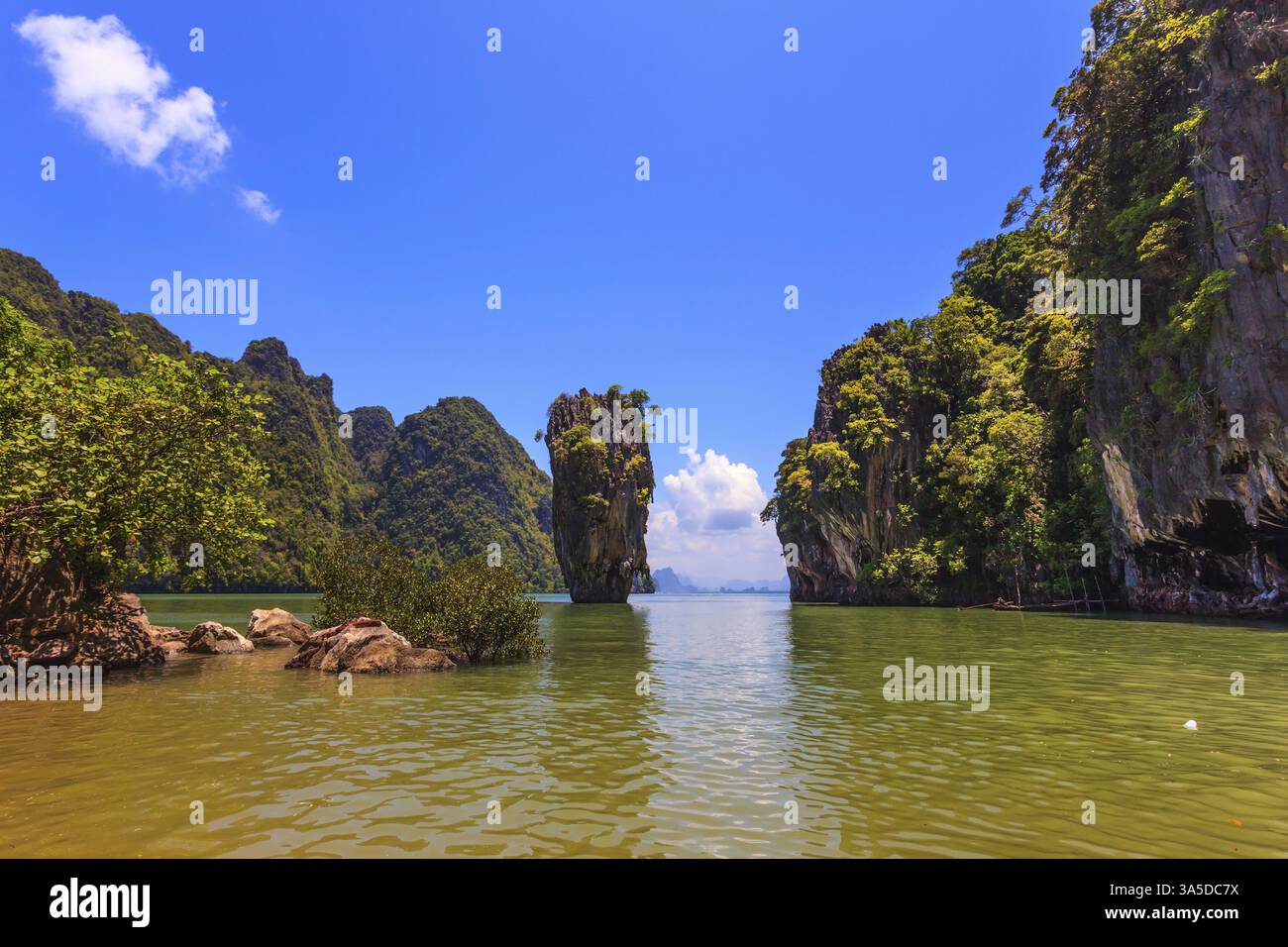 Andaman Sea off the coast of Thailand. Delightful island-rock of James ...