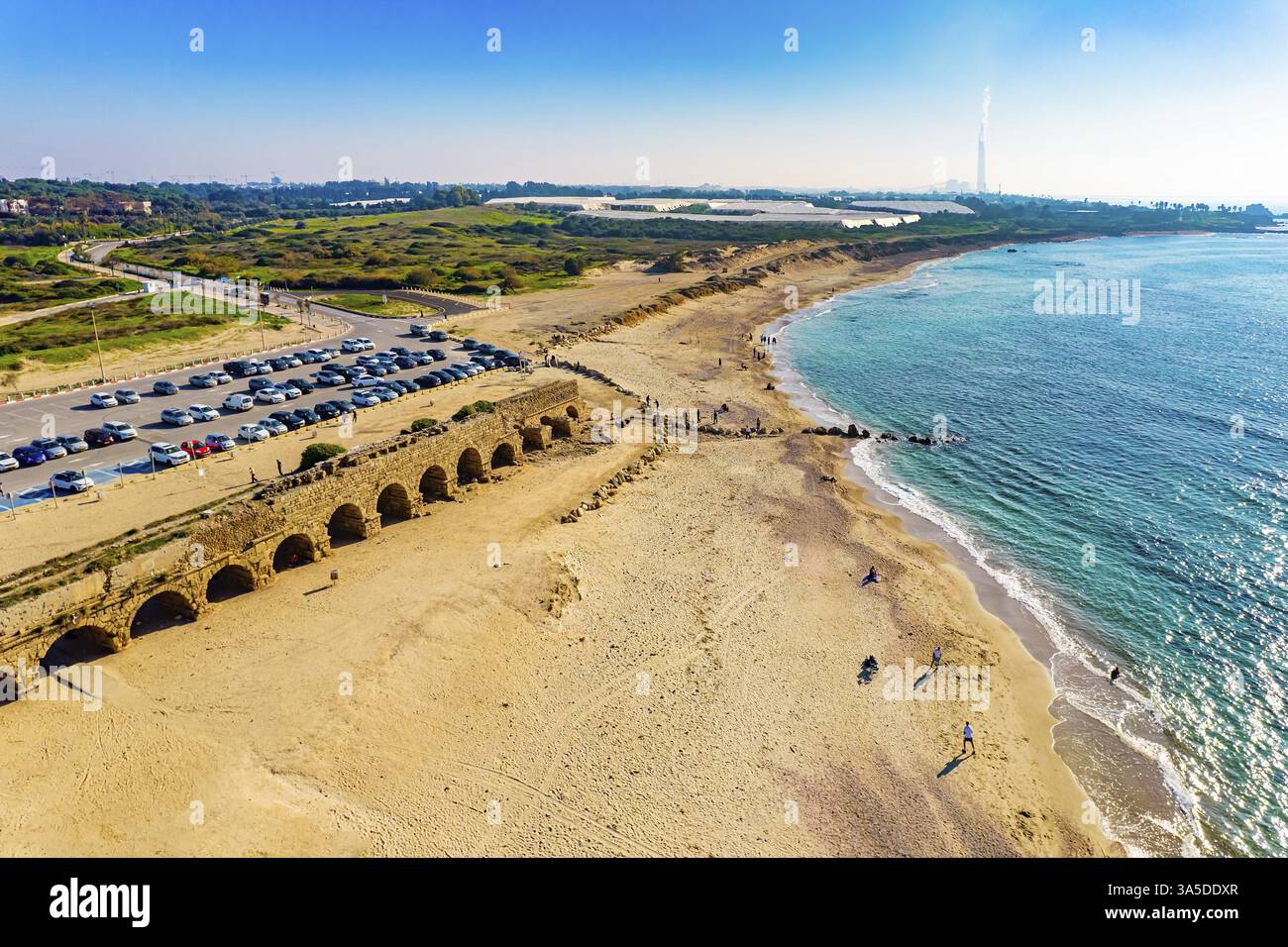 Mediterranean coast. The sandstone aqueduct built during the reign of ...
