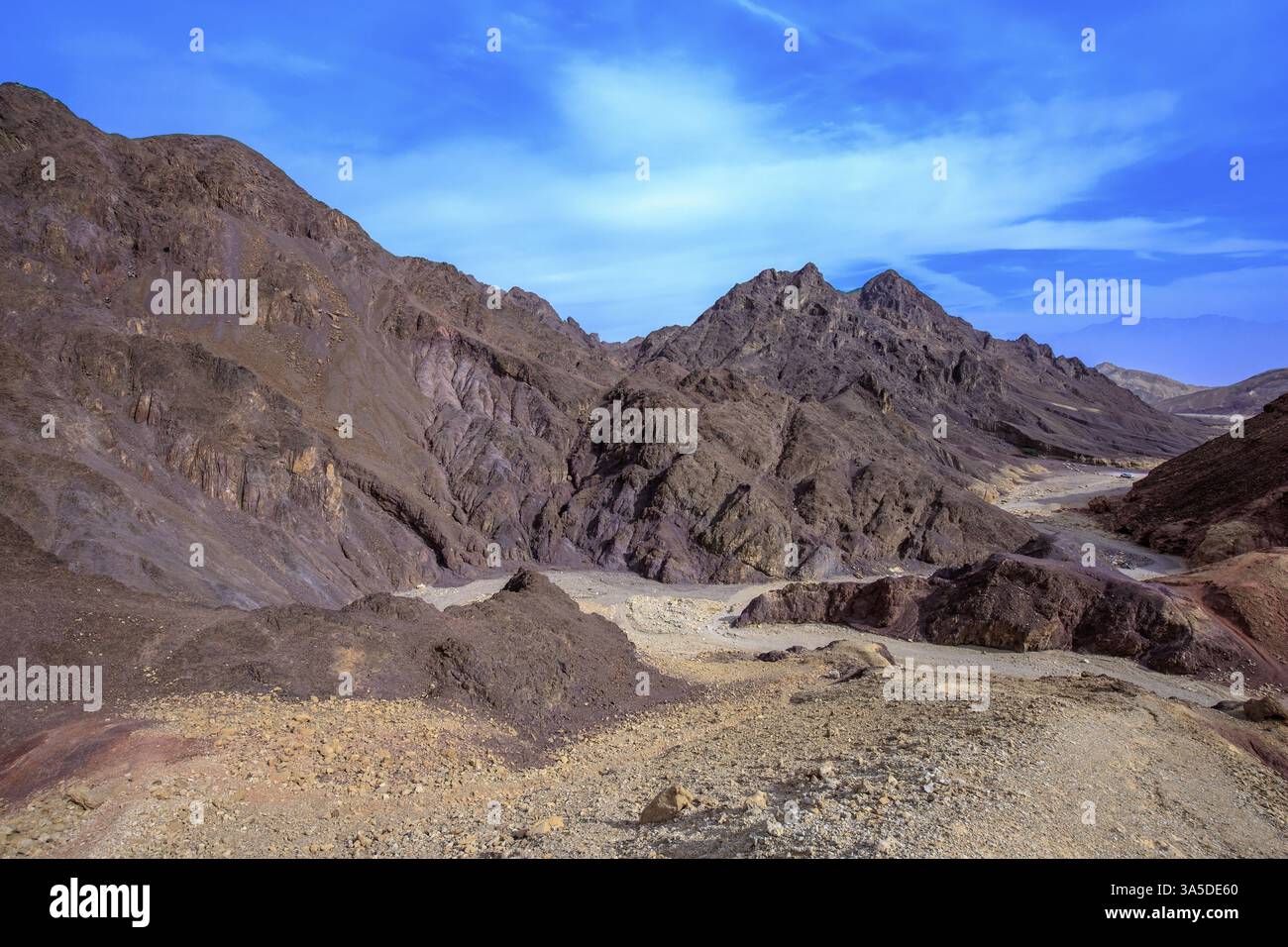 Foot road to Amram's Columns. Multi-colored mountains of Eilat, Israel ...