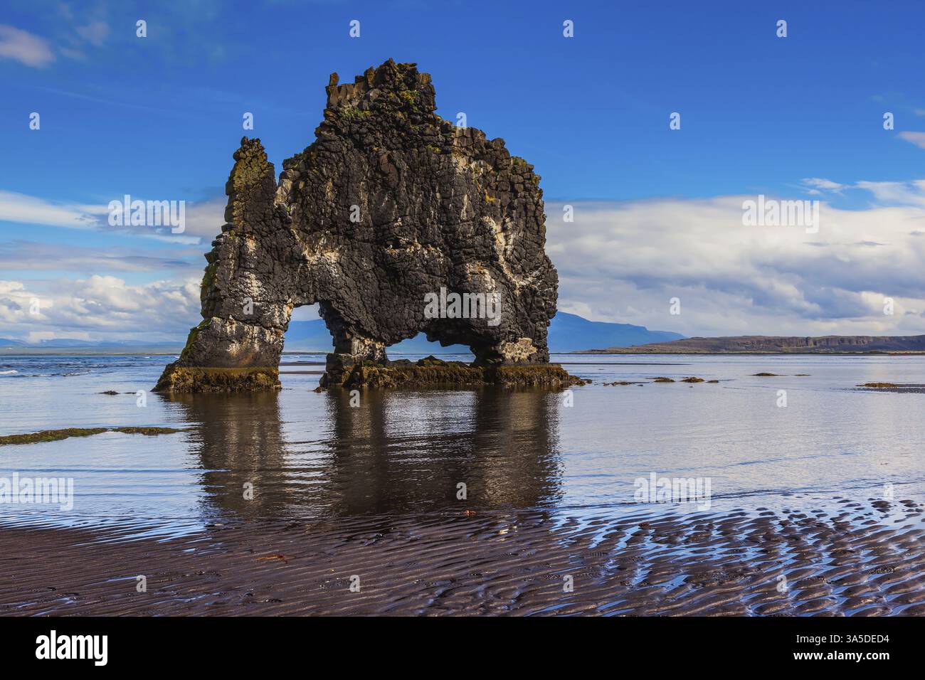 The picturesque cliff in Iceland as huge prehistoric monster. Remains ...