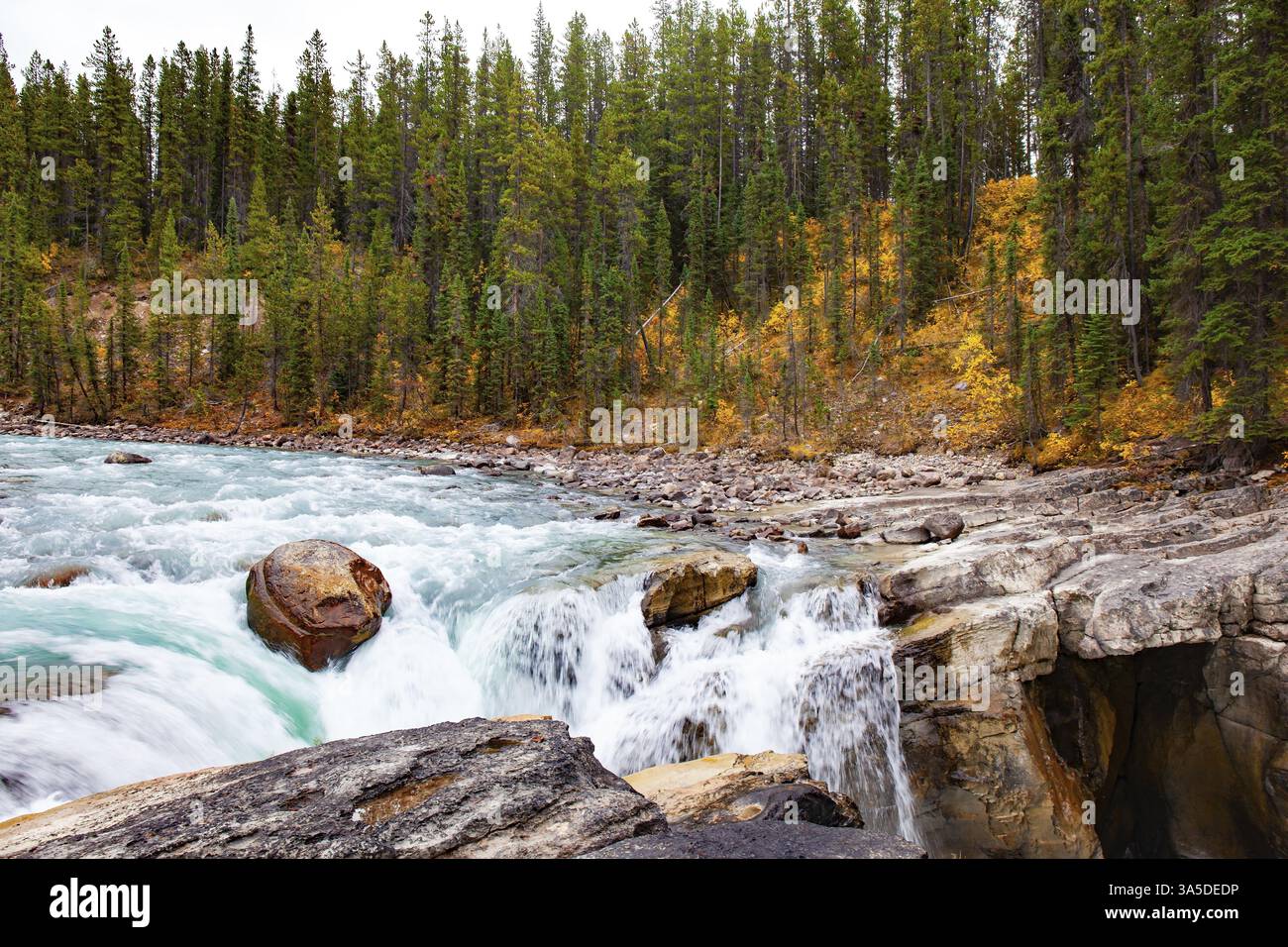 The magnificent waterfalls of Canada. Alberta Province, Jasper Park ...
