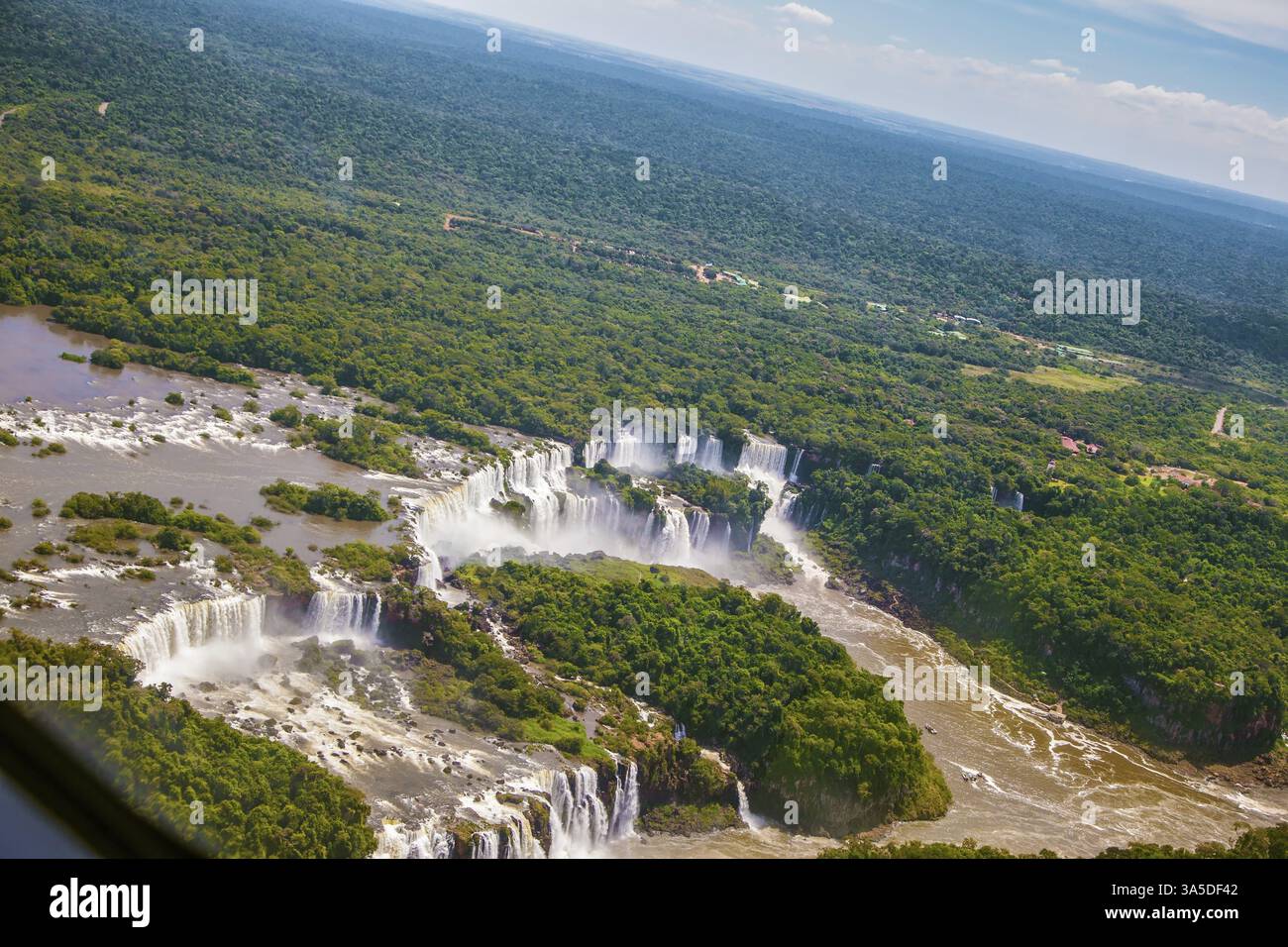 The famous Iguazu Falls on the Brazilian-Argentine border. Waterfalls ...