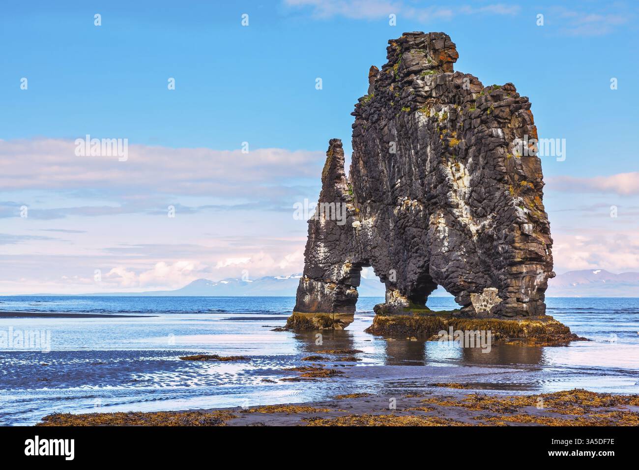 The picturesque cliff in the Bay of Huna as a huge prehistoric monster ...