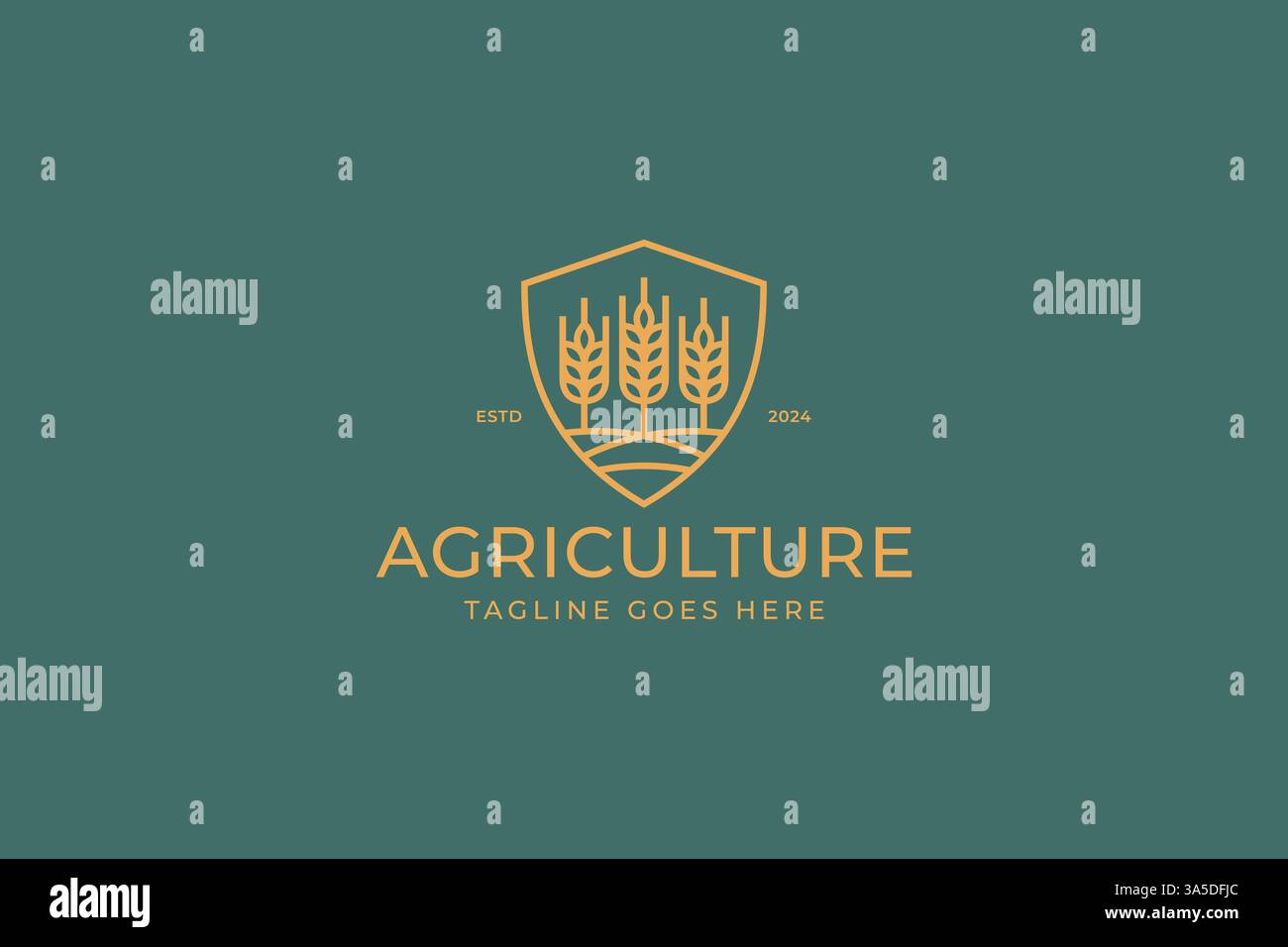 Minimalist Elegant Wheat Farm Logo Design for Agriculture Business ...