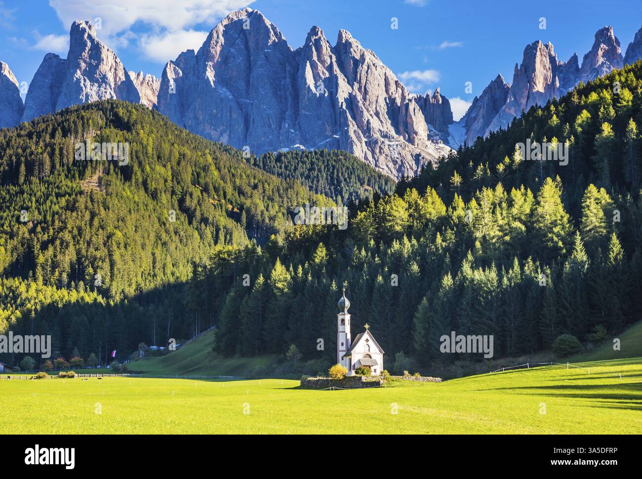 The symbol of the valley Val di Funes - church of Santa Maddalena ...