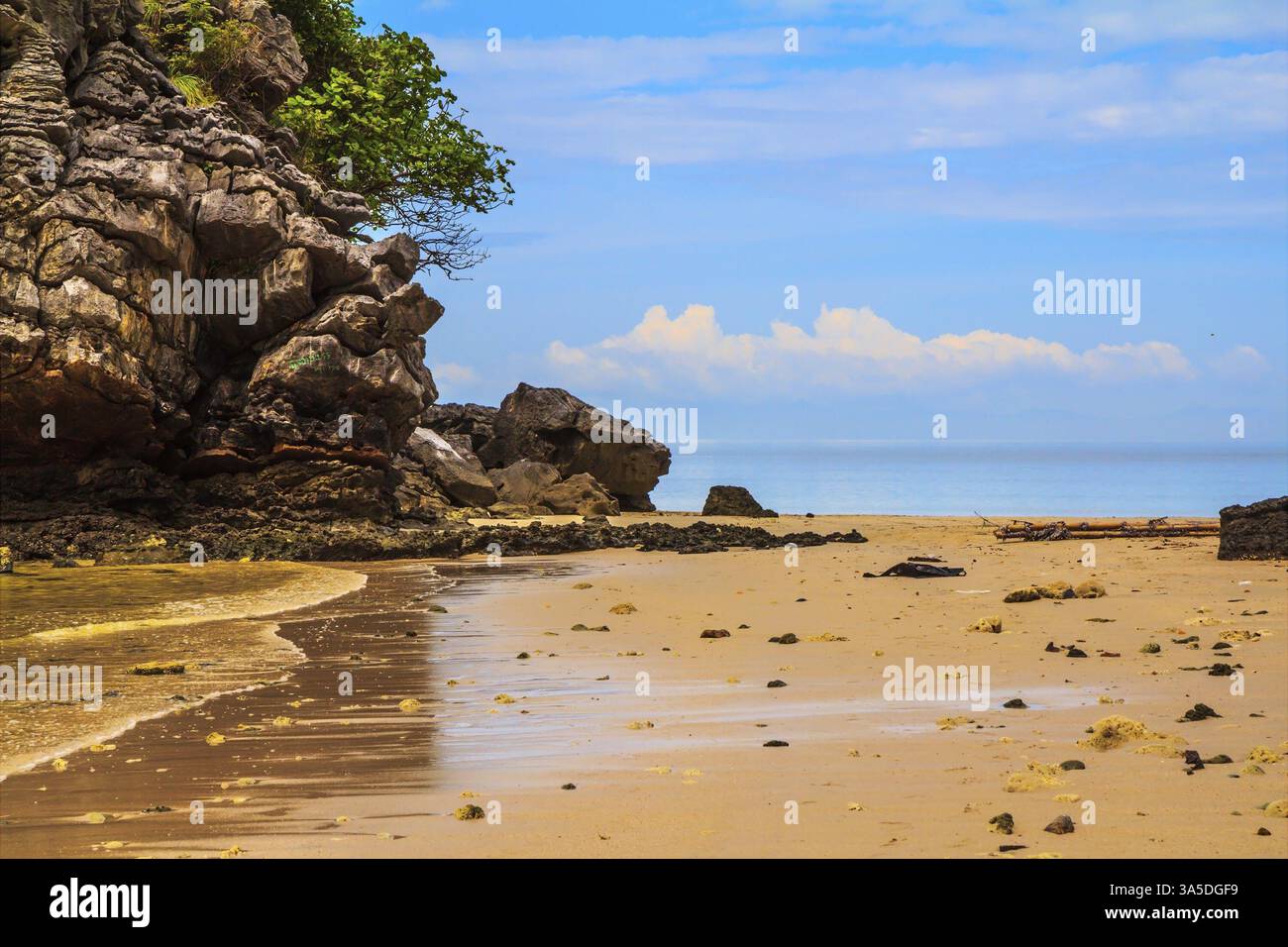 Unique Andaman Sea. Rocks of the island in the shallow waters and ...