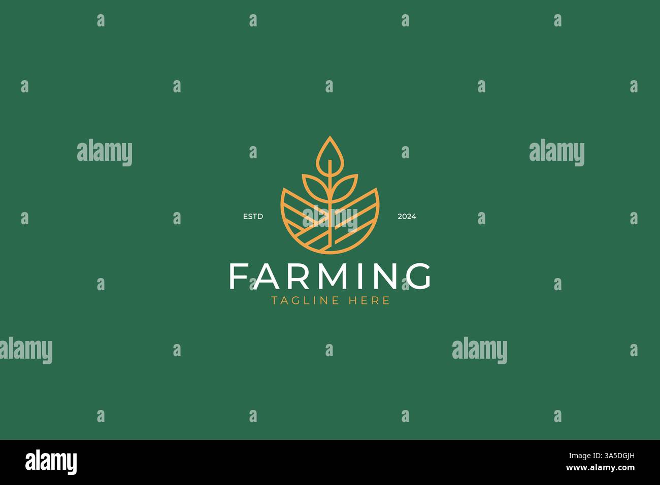 Farming Agricultural Logo Abstract Minimalist Logo Concept Stock Vector ...