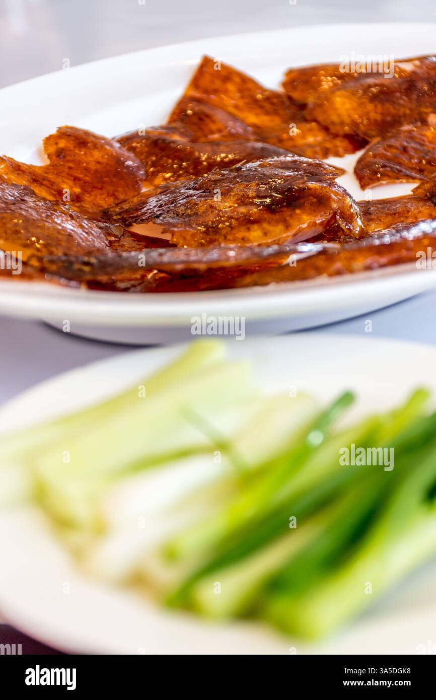 Peking Duck or Beijing Roast Duck is a chinese food have a roasted duck ...