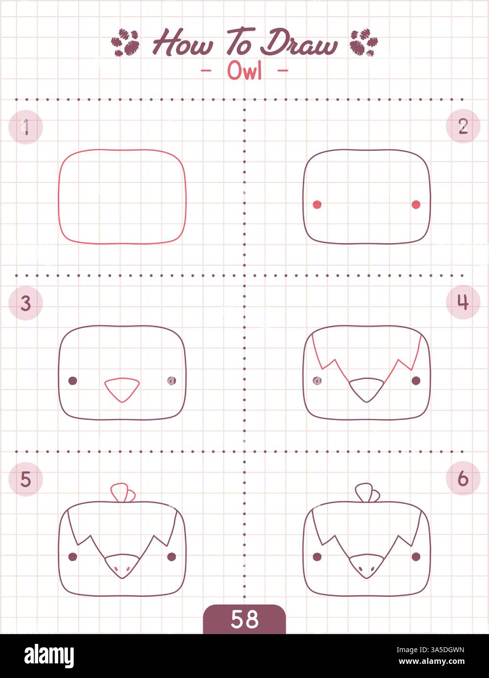 How to Draw Doodle Animal, Cartoon Character Step by Step Drawing ...